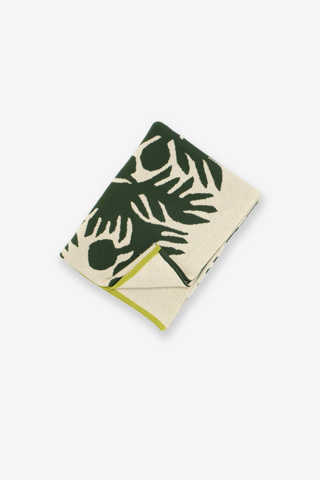 Jacquard Throw Blanket - ʻUlu - Heather Dark Green